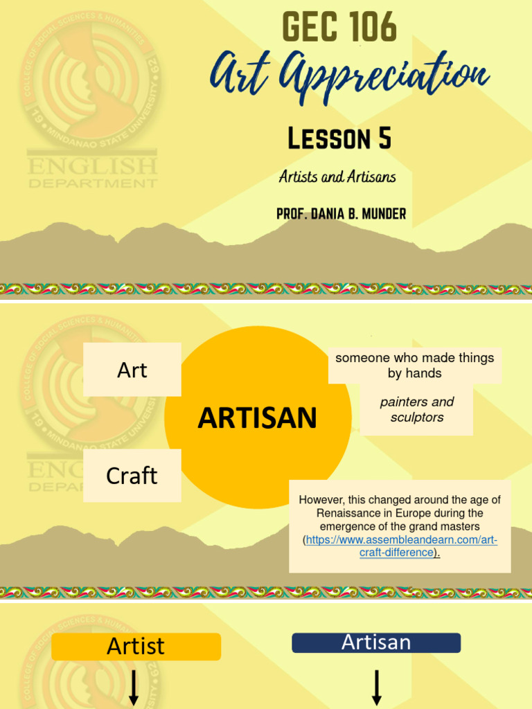 Gec106 Lesson 5 Part 1 Pdf The Arts