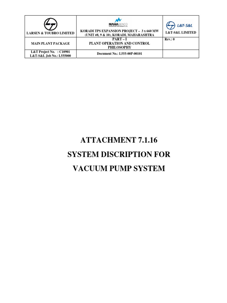 16 Vacuum Pump System Description | PDF | Pump | Valve
