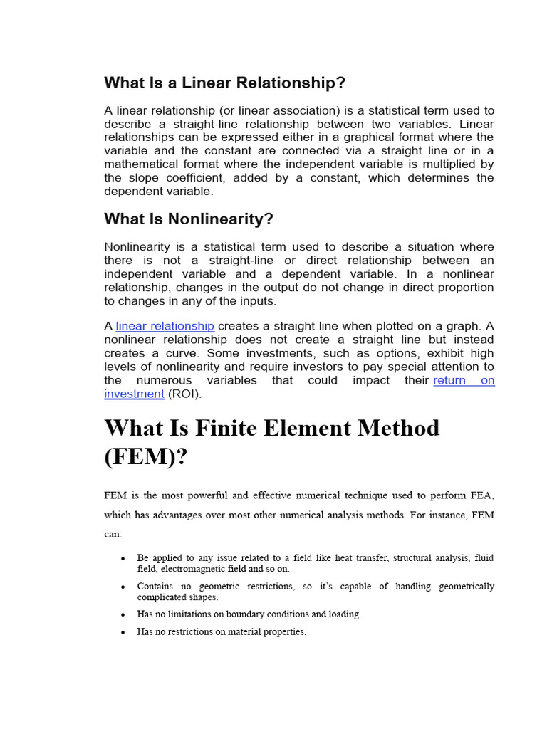 What Is A Linear Relationship | PDF | Linear Regression | Finite Element Method