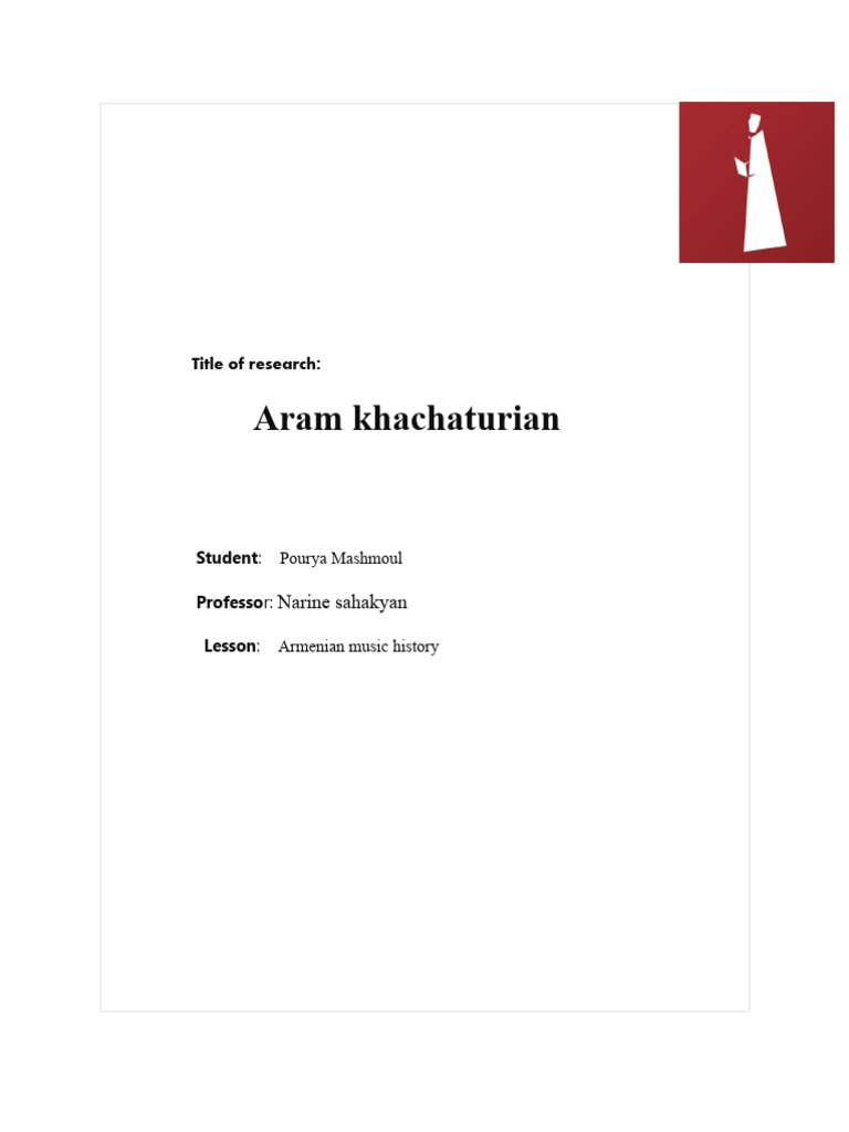 Aram Khachaturian: Title of Research | PDF | Orchestras | Dances
