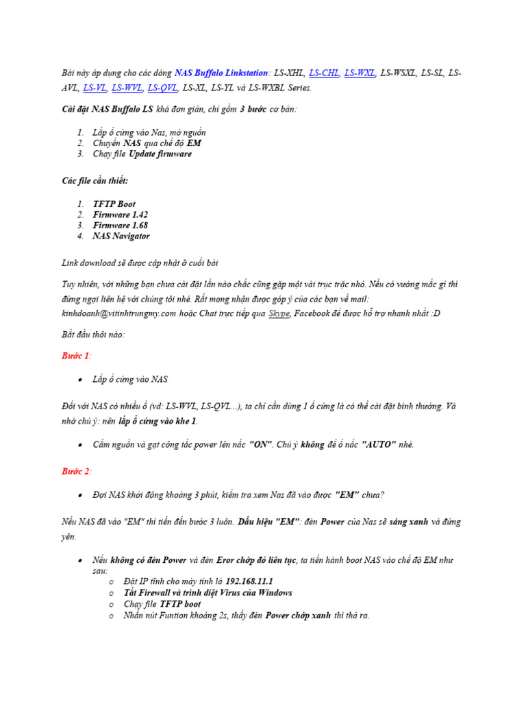 Hướng dẫn - Cài đặt NAS Buffalo Linkstation | PDF