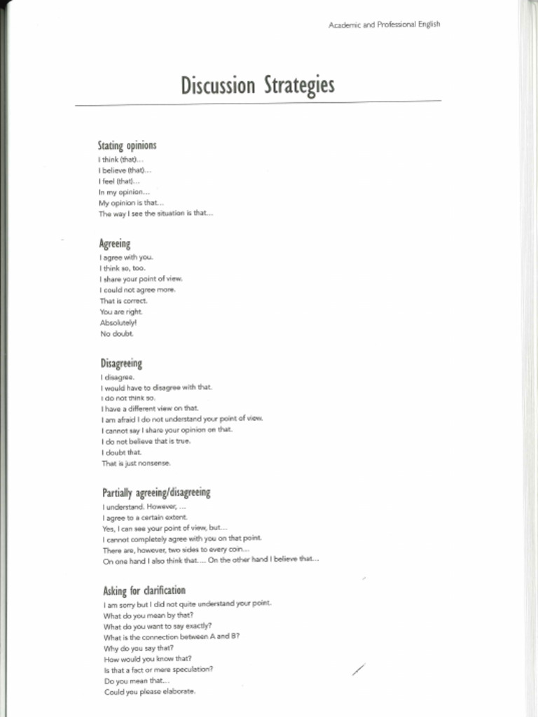 Discussion Strategies (List) | PDF