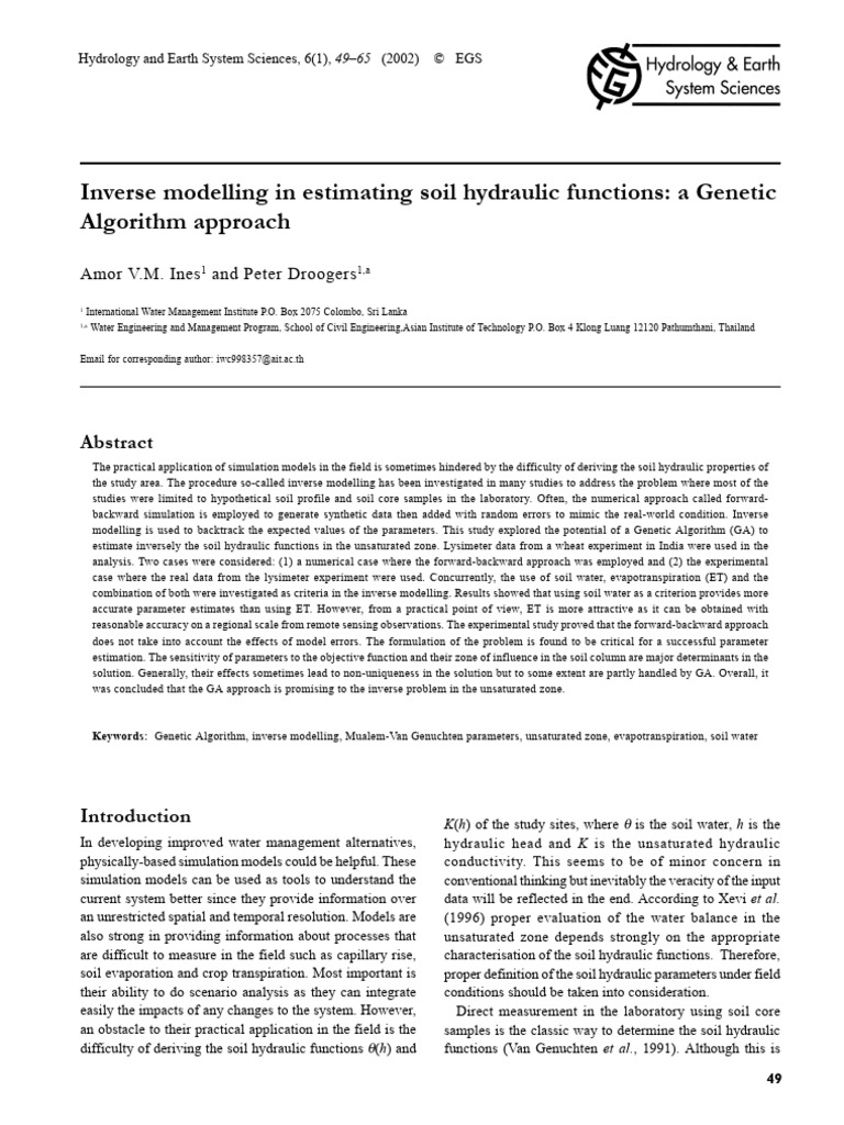 Hess 6 49 2002 | PDF | Inverse Problem | Mathematical Optimization