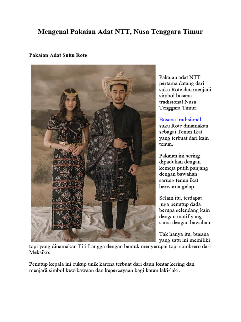 Mengenal Pakaian Adat NTT | PDF