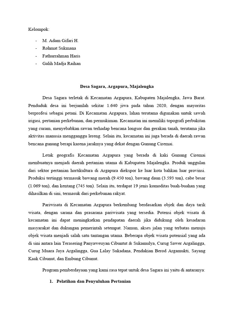 Desa Sagara | PDF | Griya & Taman | Teknologi & Rekayasa