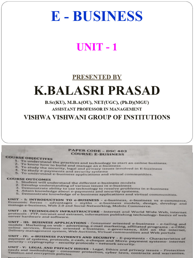 E Business Unit 1 | PDF | Electronic Business | E Commerce E Business Unit 1 | PDF | Electronic Business | E Commerce