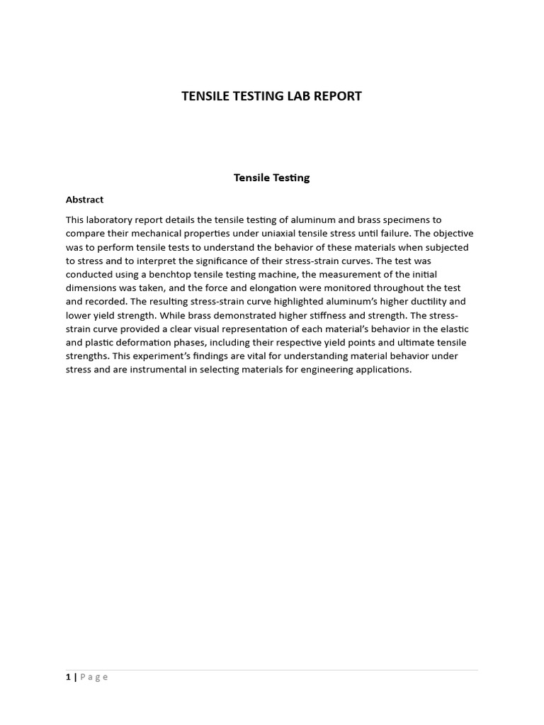 Tensile Testing | PDF | Deformation (Engineering) | Ultimate Tensile ...