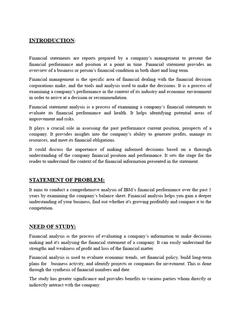 Introduction | PDF | Financial Statement | Risk