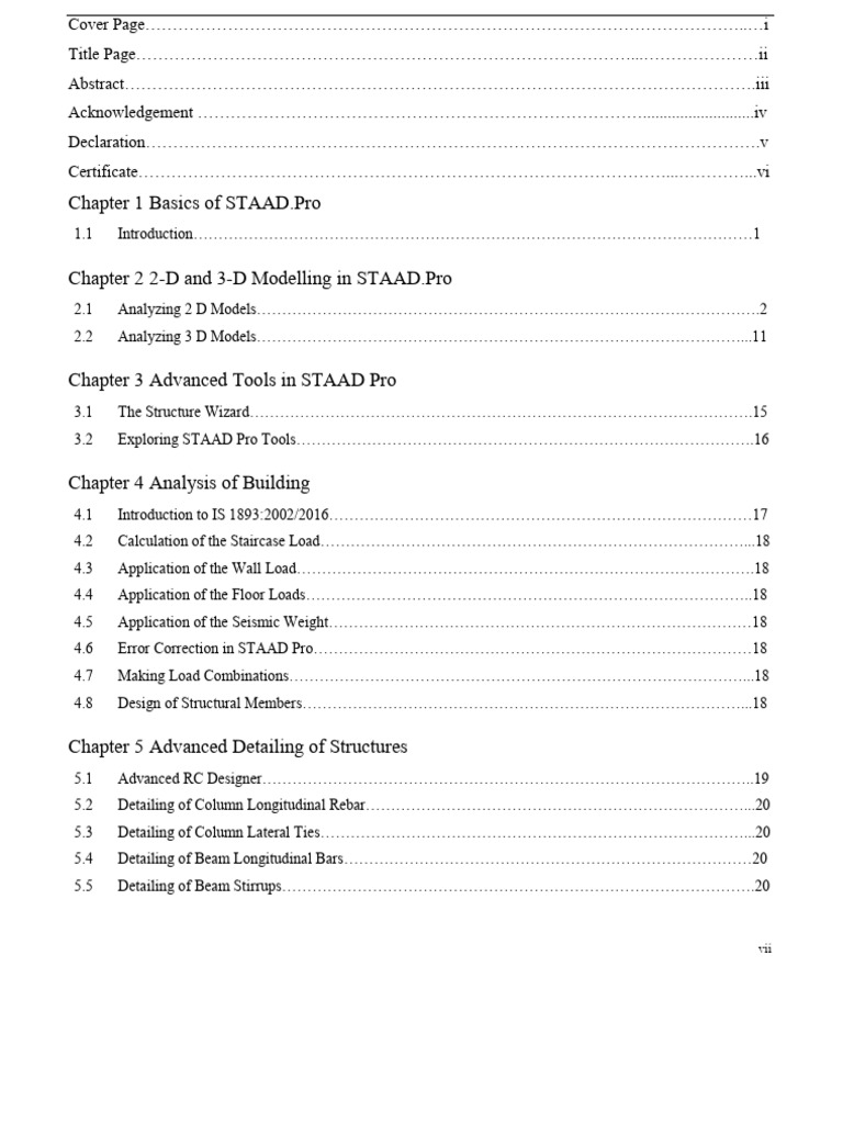 StaadPro Training Report | PDF | Structural Load | Structural Engineering