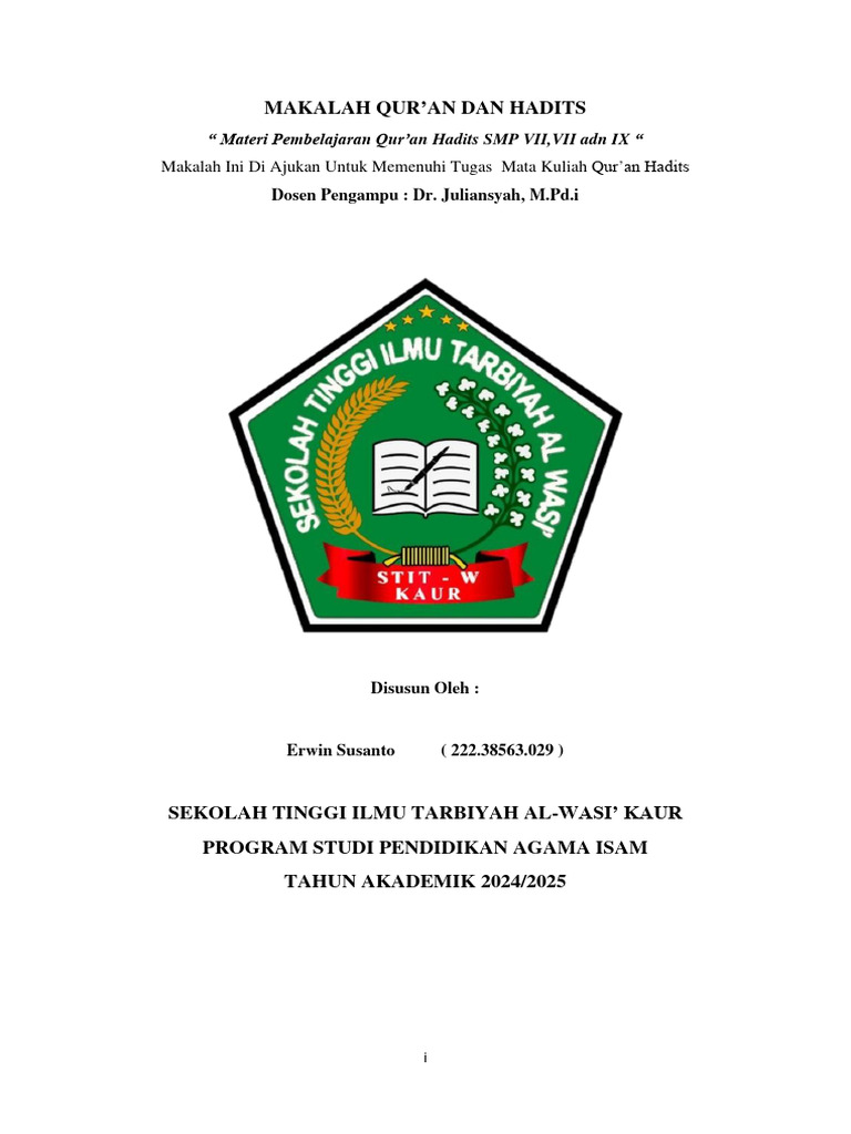 Materi Pembelajaran Qurdist SMP 7,8,9 | PDF
