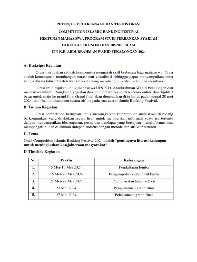 Teknis Orasi Competition | PDF