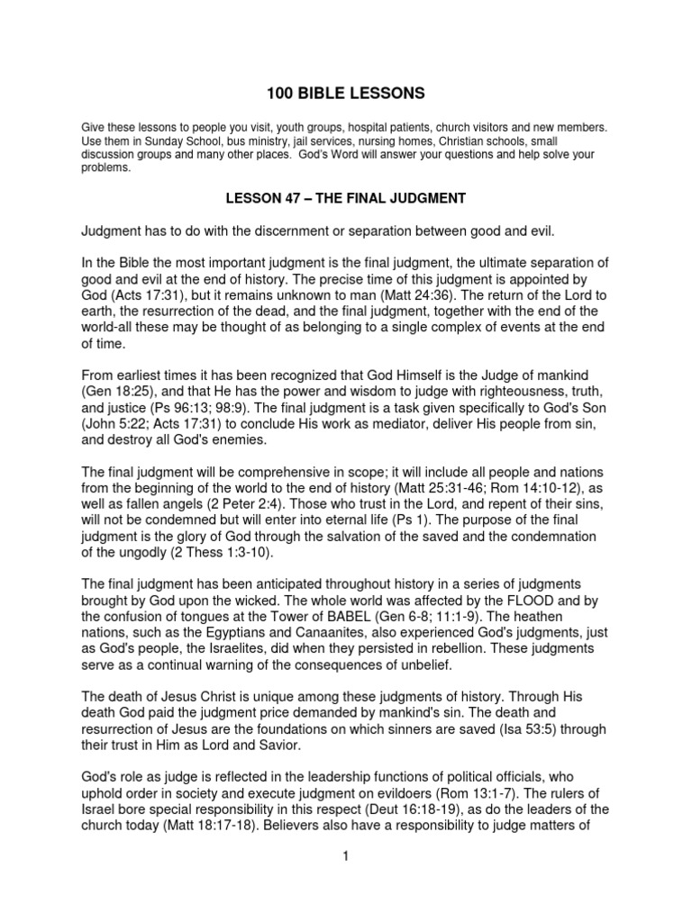 Lesson 47: The Final Judgment | PDF | Last Judgment | Jesus