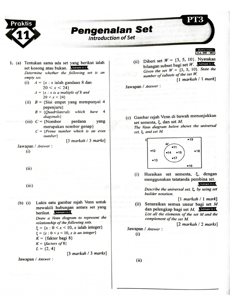 Form 1 Math Introduction of Set | PDF