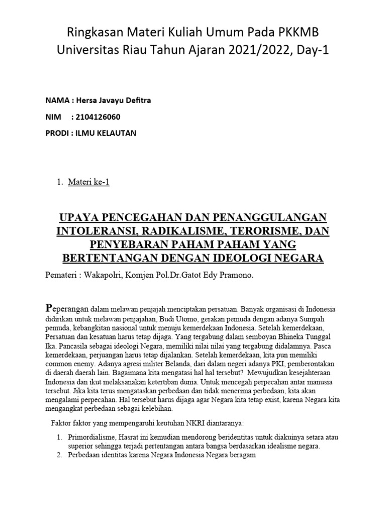 Ringkasan Materi PKKMB | PDF | Karier & Perkembangan | Ilmu Sosial