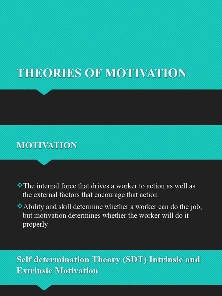 Theories of Motivation | PDF | Goal Setting | Motivational