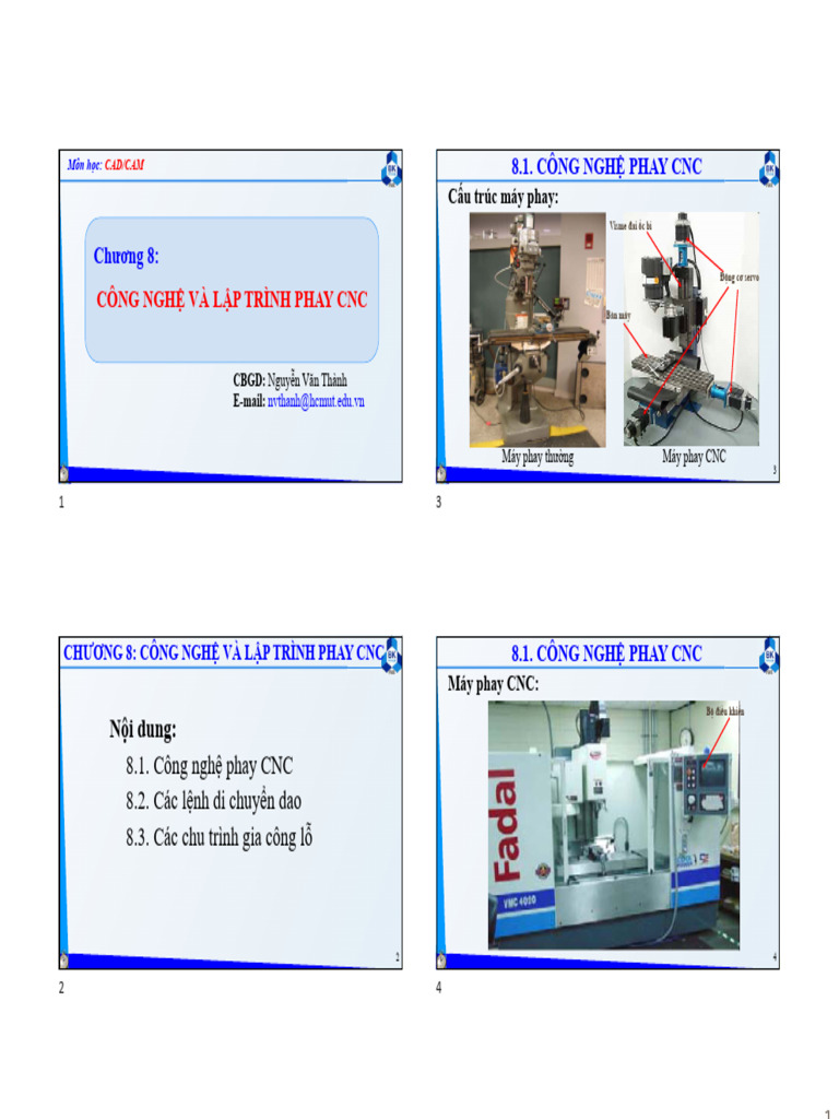 Chuong 8 - Phay CNC_Lenh di chuyen dao_gia cong lo | PDF