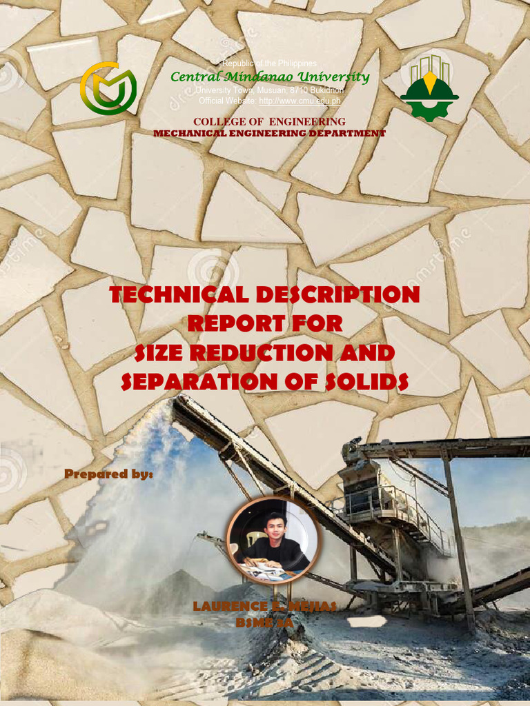 LAURENCE MEJIAS - ME 64 (SIZE REDUCTION AND SEPARATION OF SOLIDS) - Plate 6, 2nd Sem 2023-24 ...