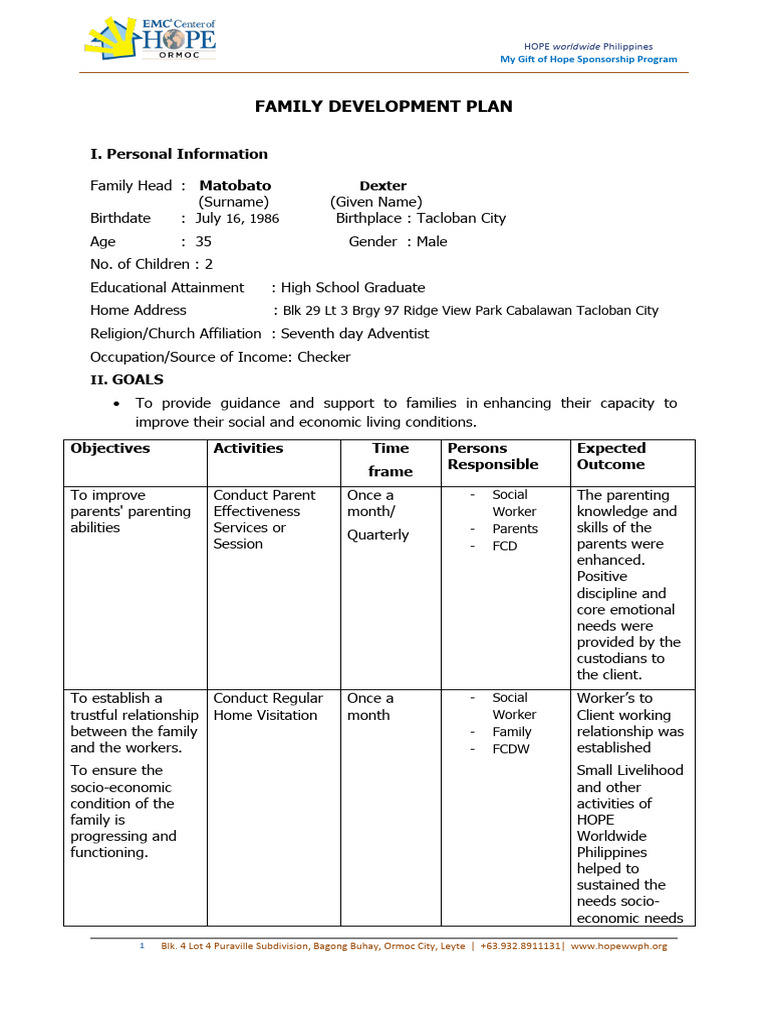 Dorraine-Family-Development-Plan | PDF | Social Psychology