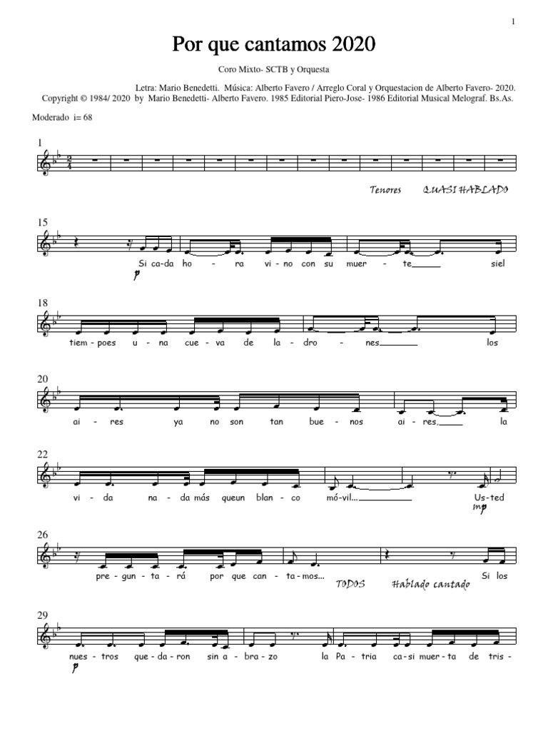 Tenores Por Que Cantamos | PDF