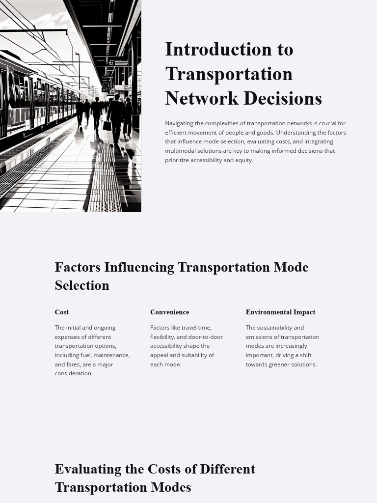 Transportation Network Decisions | PDF | Transport | Accessibility