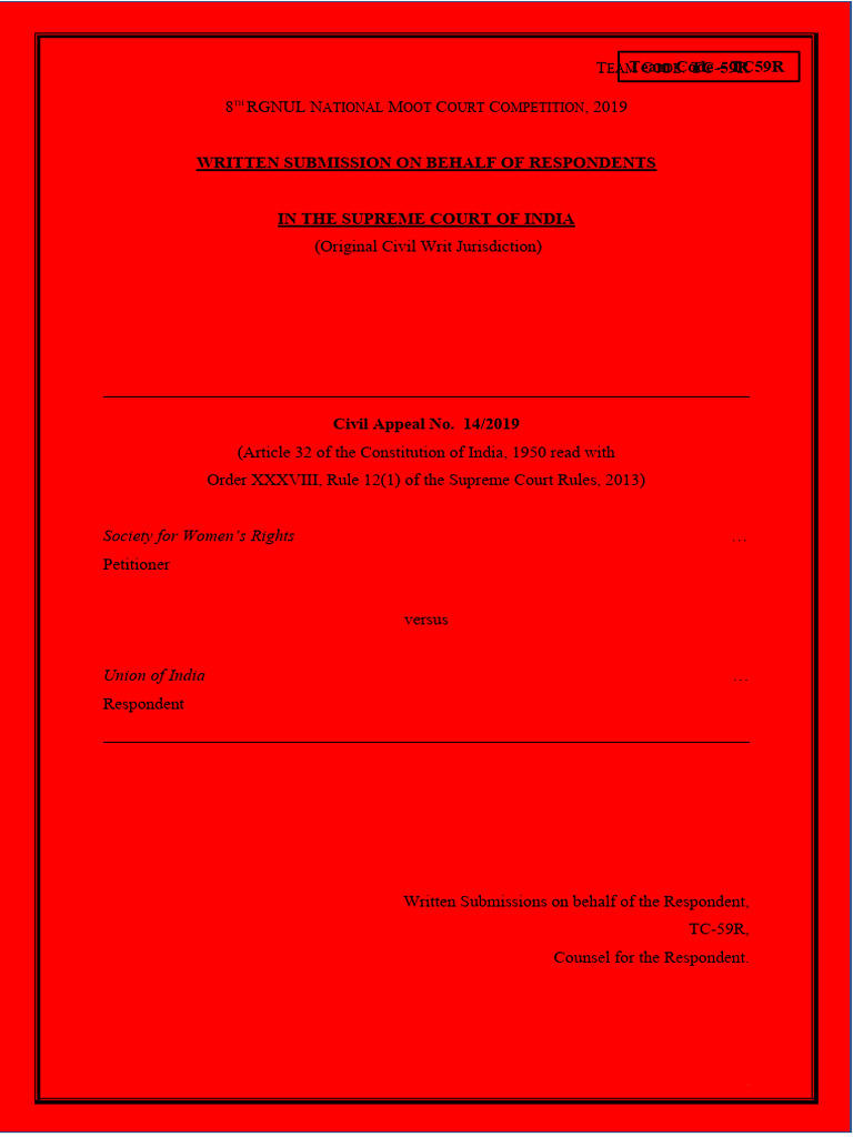 Team Code - TC59R | PDF | Separation Of Powers | Rape