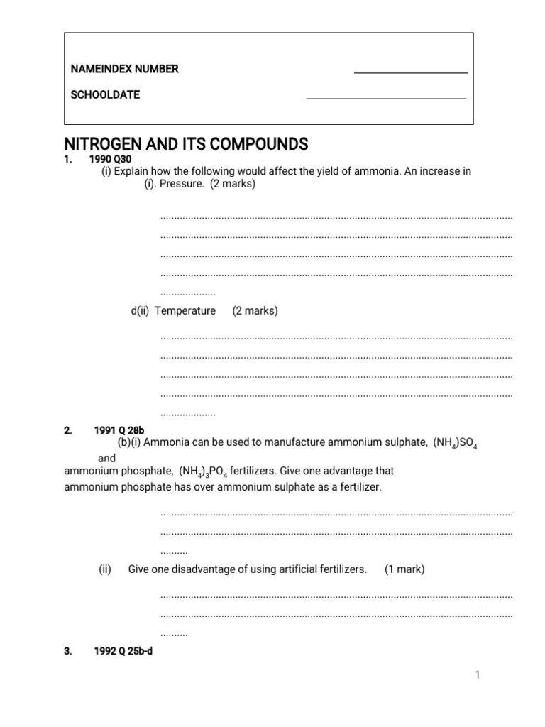 NITROGEN AND ITS COMPOUNDS | PDF