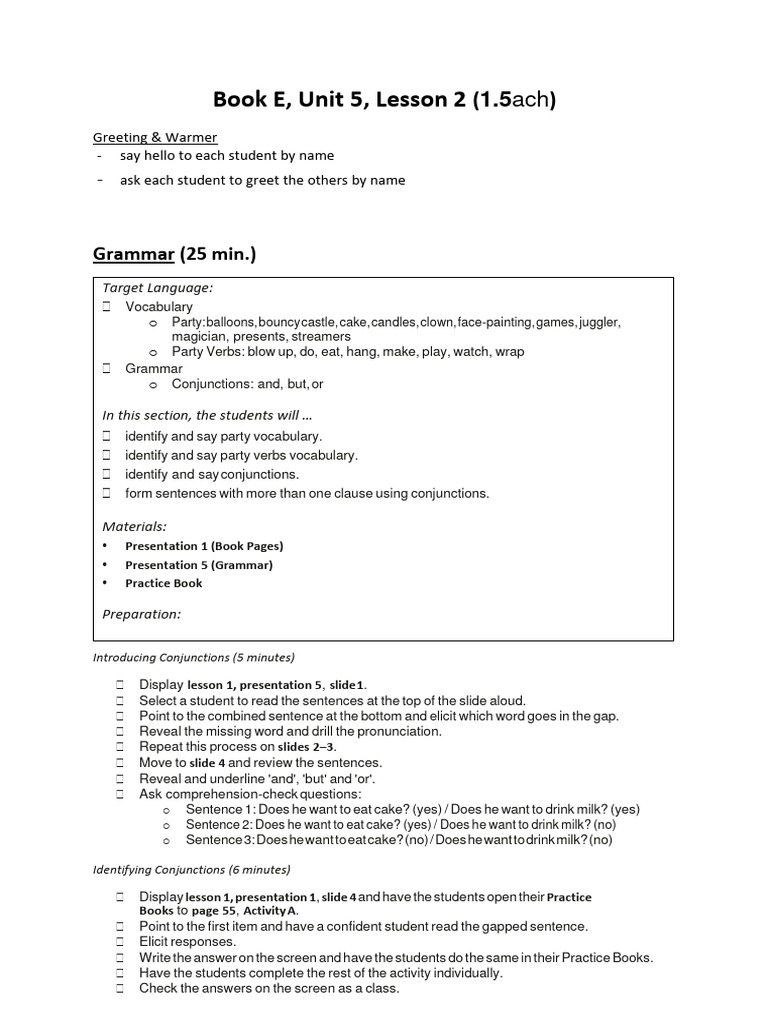 Book e Unit 5 Lesson 2 | PDF | Vocabulary | Sentence (Linguistics)