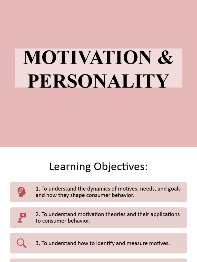 Motivation Personality (Ch. 3) | PDF | Id | Self Actualization