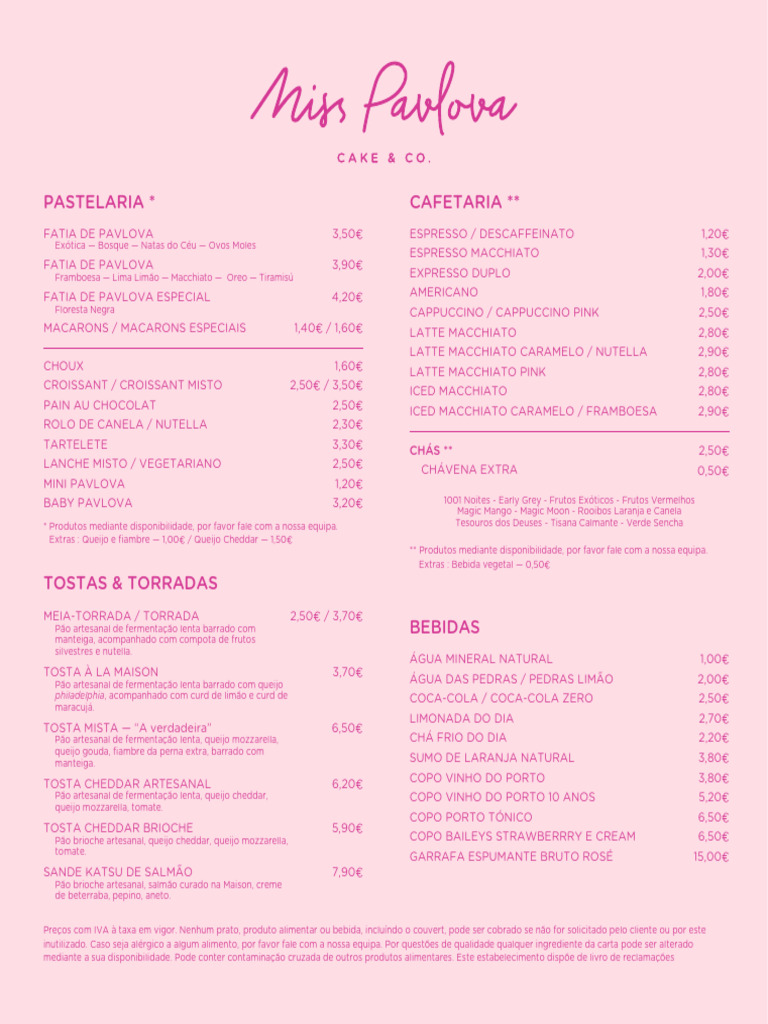 Menu Miss Pavlova Maison | PDF | Alimentos