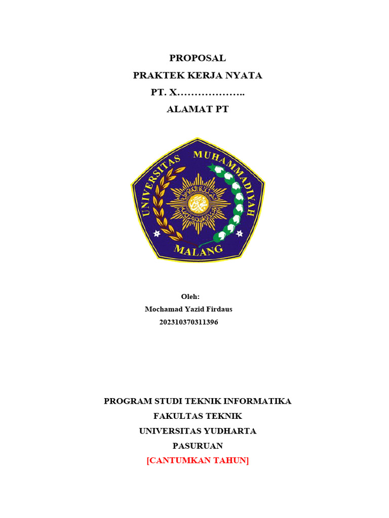 Format Proposal PKN Teknik Informatika Yudharta 1 | PDF