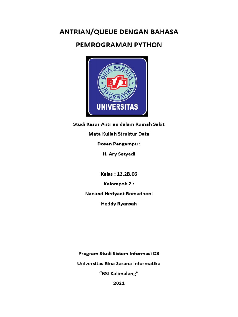 Makalah Struktur Data Antrean | PDF | Metode & Bahan Ajar | Komputer