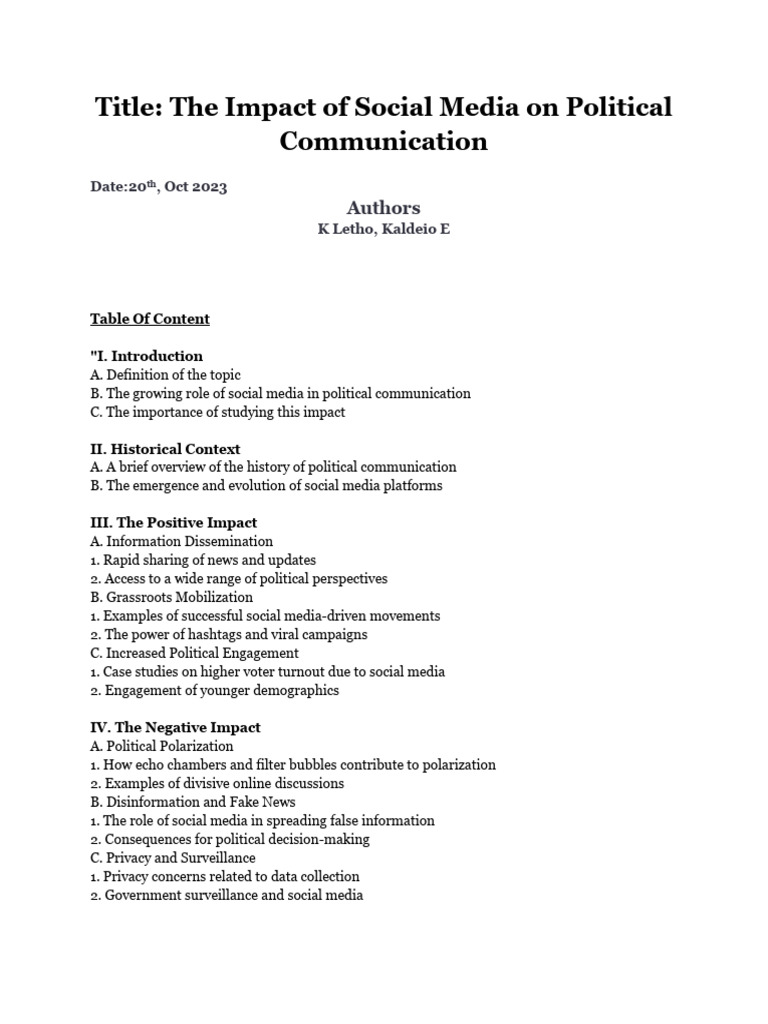 The Impact of Social Media On Political Communication | PDF | Social ...