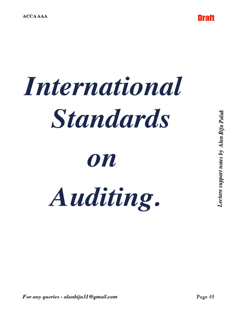 International Standards On Auditing.: Draft | Download Free PDF ...