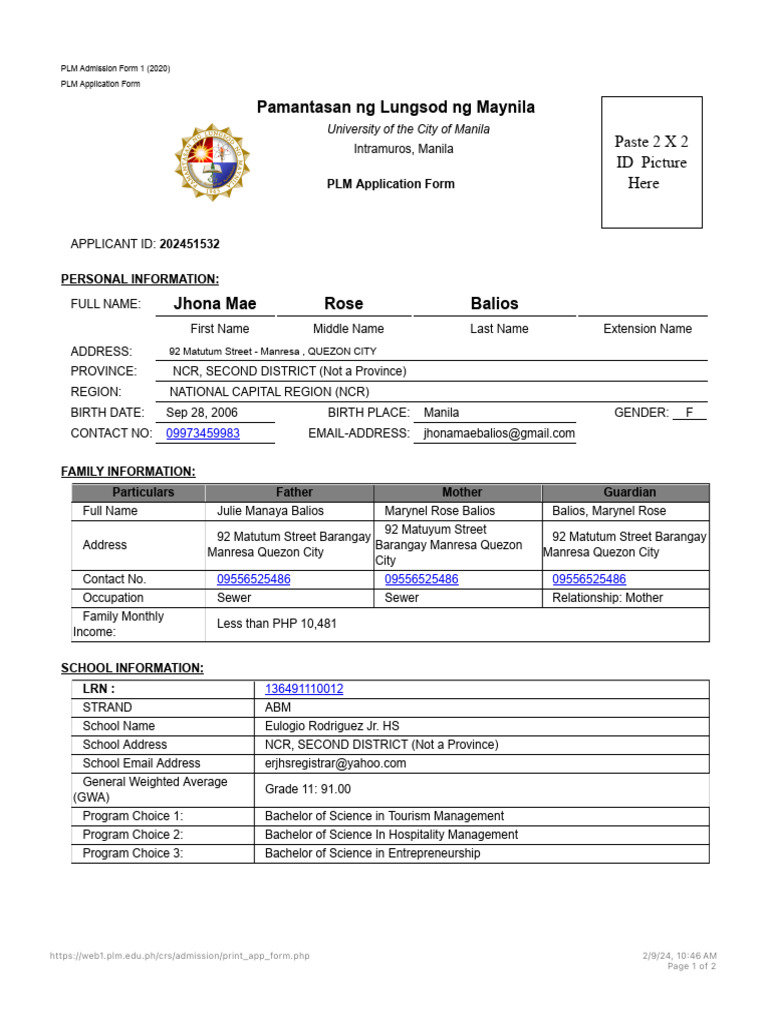 On-Line Application For PLMAT of Pamantasan NG Lungsod NG Maynila 4 | PDF