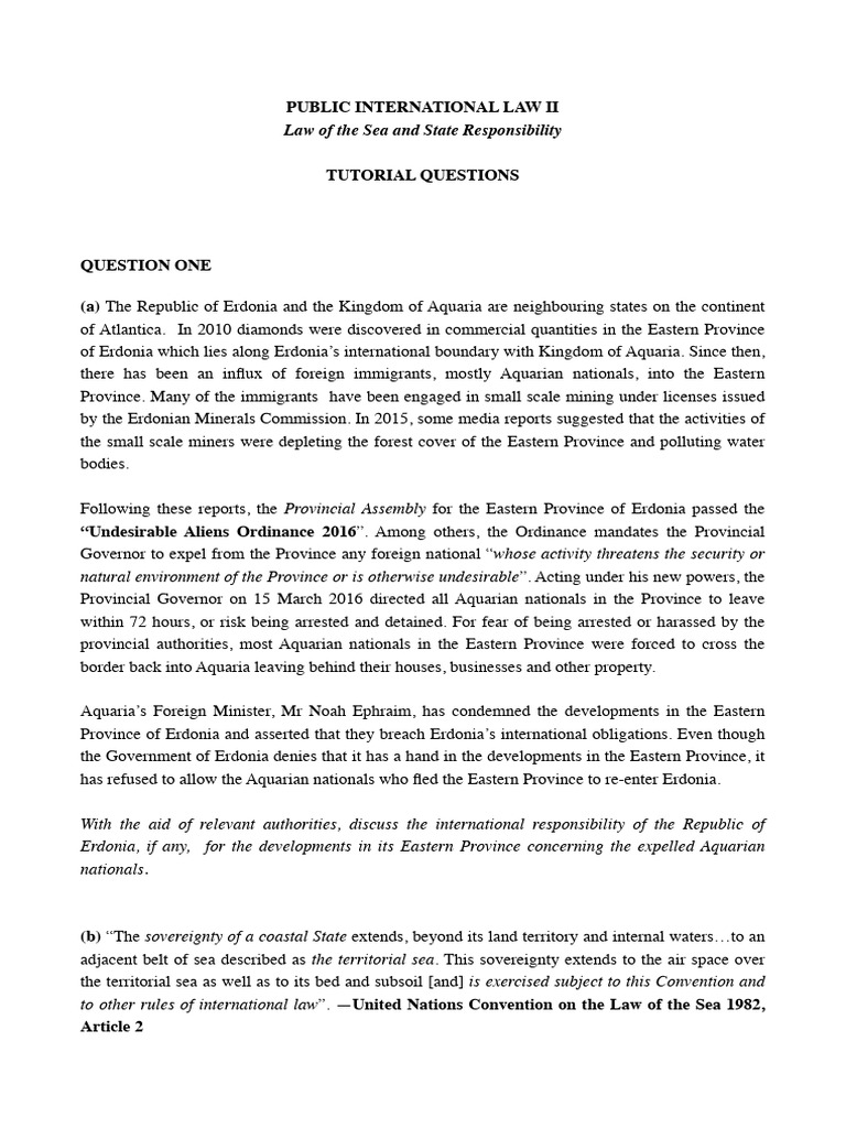 PIL Tutorial Qs | PDF | State Of Palestine | World Politics