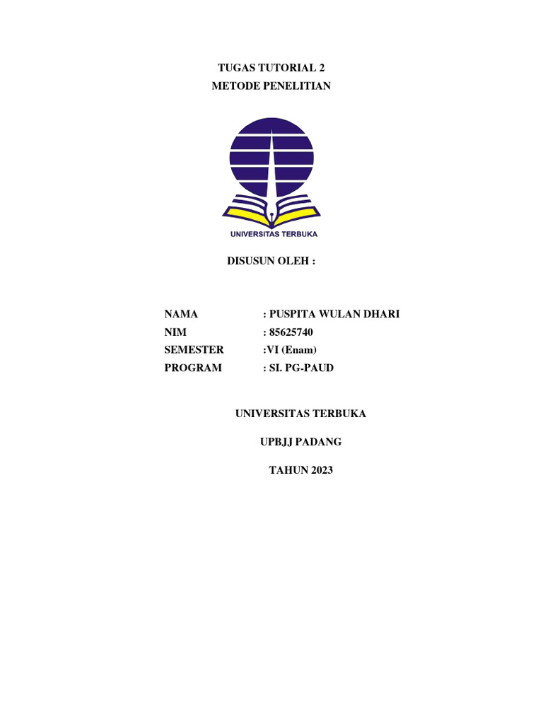 TUGAS TUTORIAL 2 Metode Penelitian | PDF