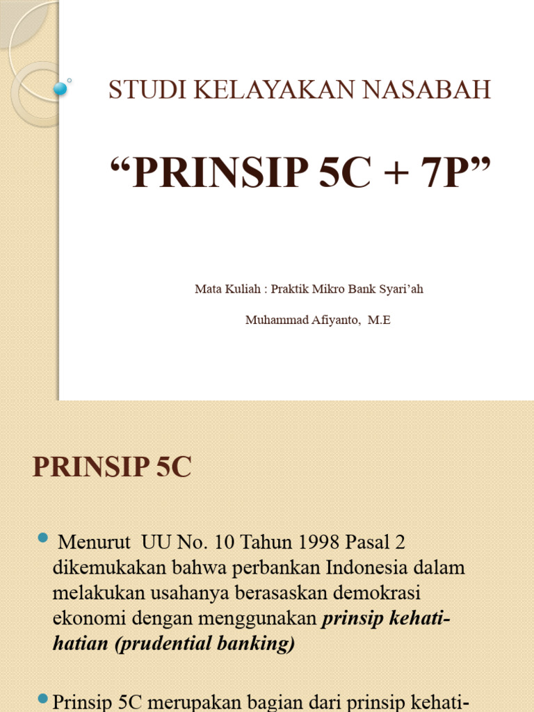 2-Analisis Kelayakan Nasabah Prinsip 5c + 7p | PDF