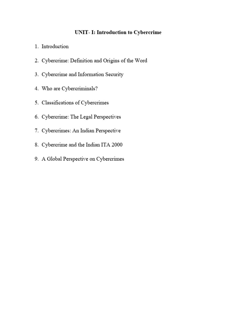 Cybersecurity UNIT 1 | PDF | Spamming | Cybercrime