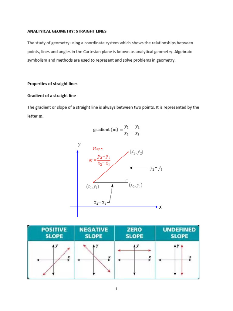 Analytical Geometry Study Guide | PDF | Line (Geometry) | Analytic Geometry
