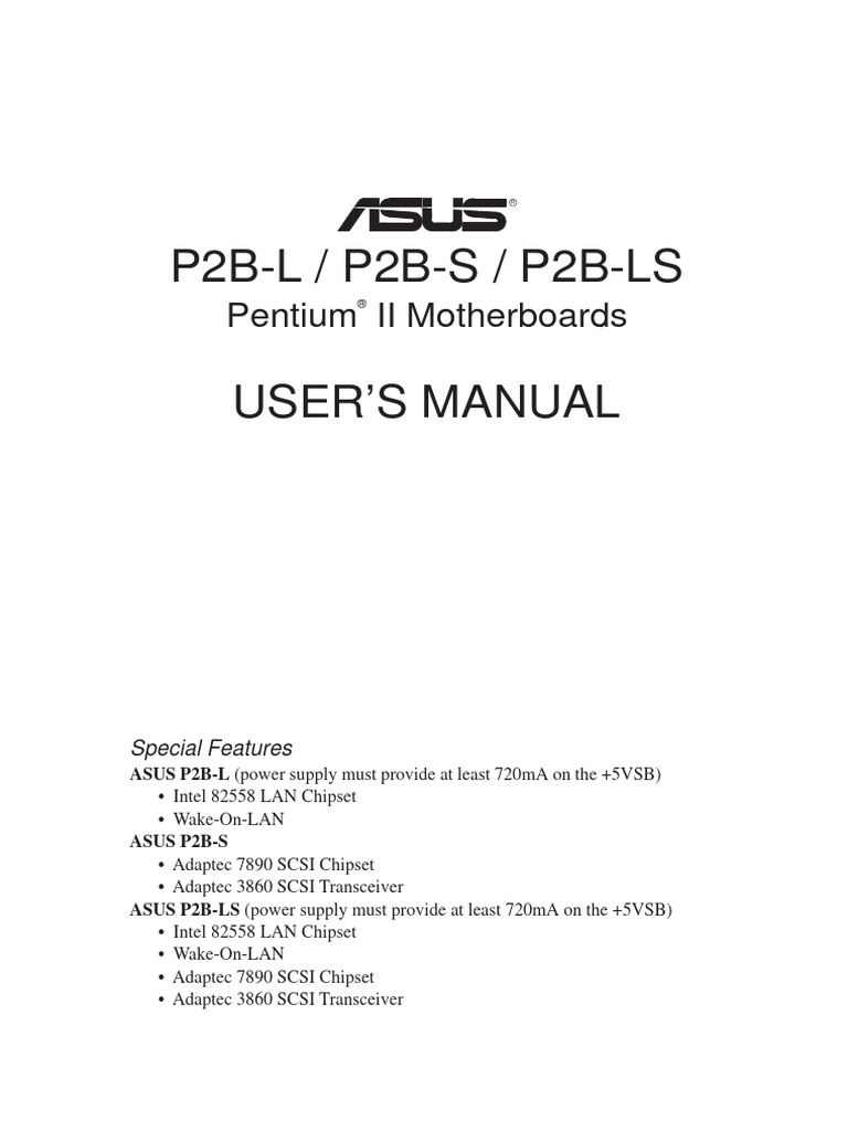 Asus P2B | PDF | Bios | Electromagnetic Interference