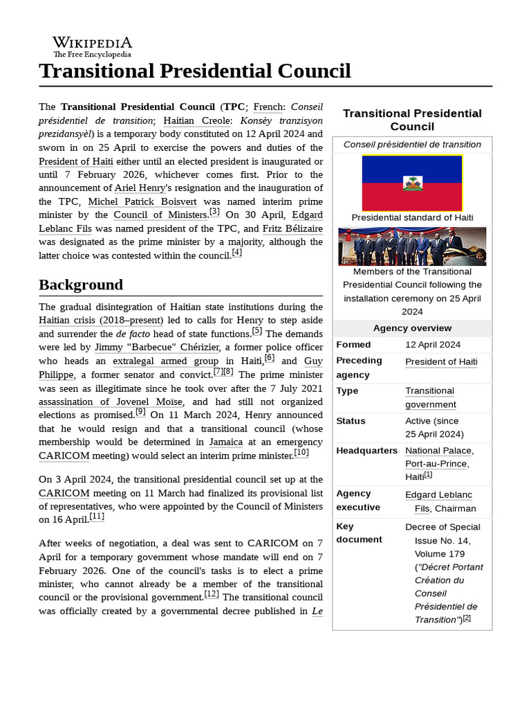 Transitional Presidential Council | PDF | Government