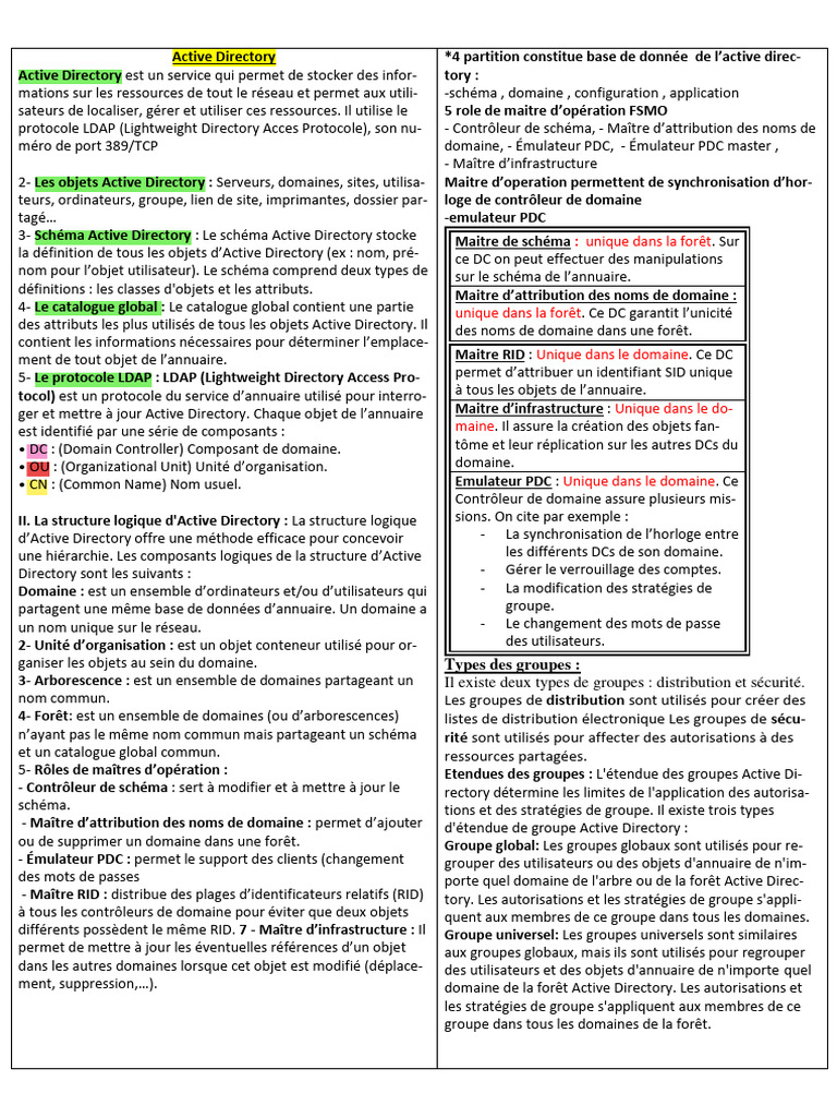 Resume Administration Windows and Linux | PDF | Active Directory | Système de noms de domaines
