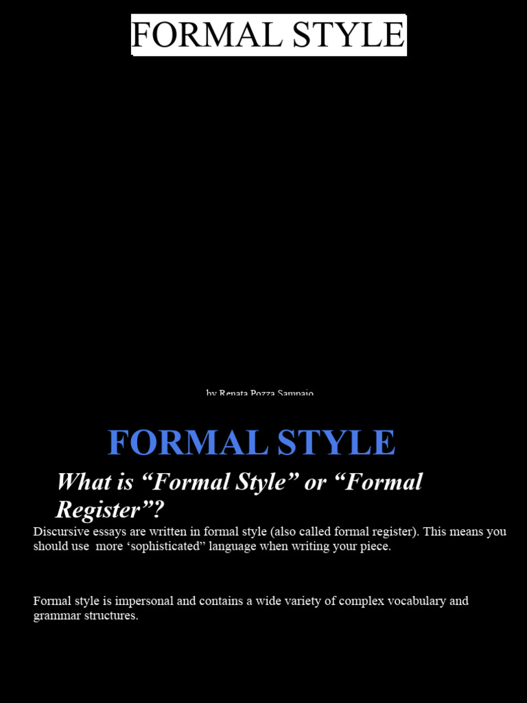 Preparatory Writing - Formal Style | PDF | Verb | Subject (Grammar)