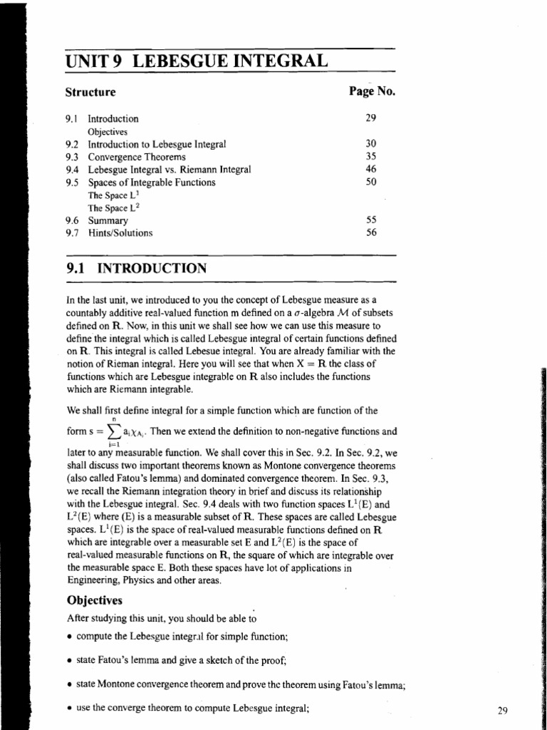Lebesgue Integral and Its Properties | PDF | Lebesgue Integration ...