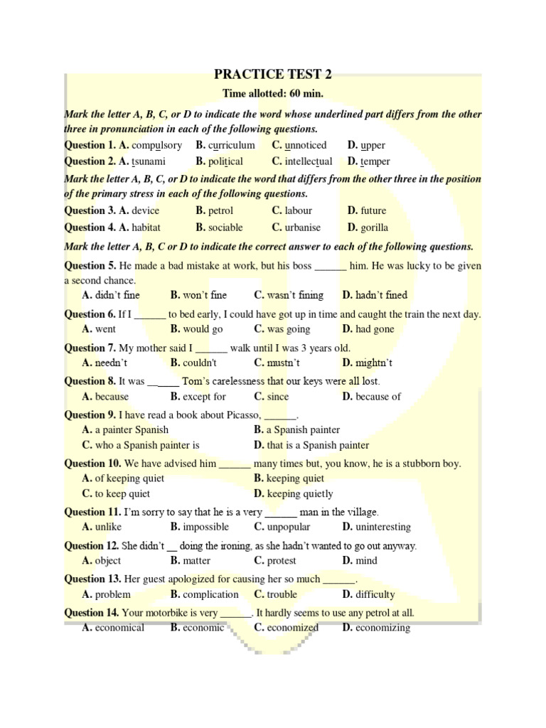 PRACTICE TEST 2 | PDF