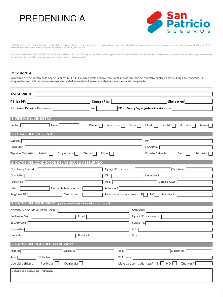 Predenuncia - Modelo | PDF