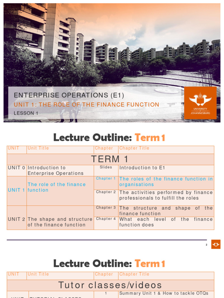 E1 - Unit 1 - Chapter 1 The Roles of Finance Function in Organisation | Download Free PDF ...