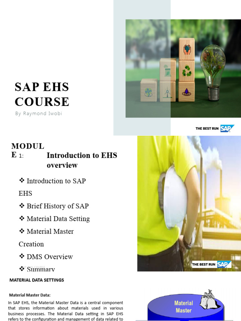 SAP EHS Course: Material Master Data | PDF | Dangerous Goods | Occupational Safety And Health