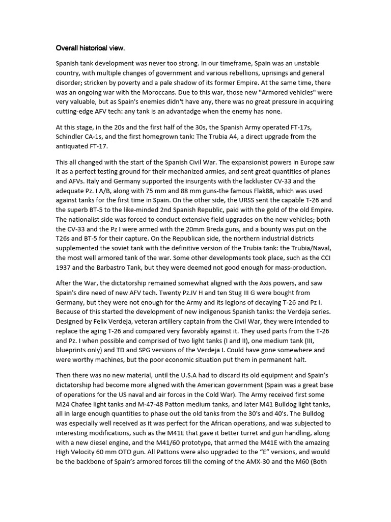 Spanish Tank Branch A Compact General View | PDF | Tanks | Armoured ...