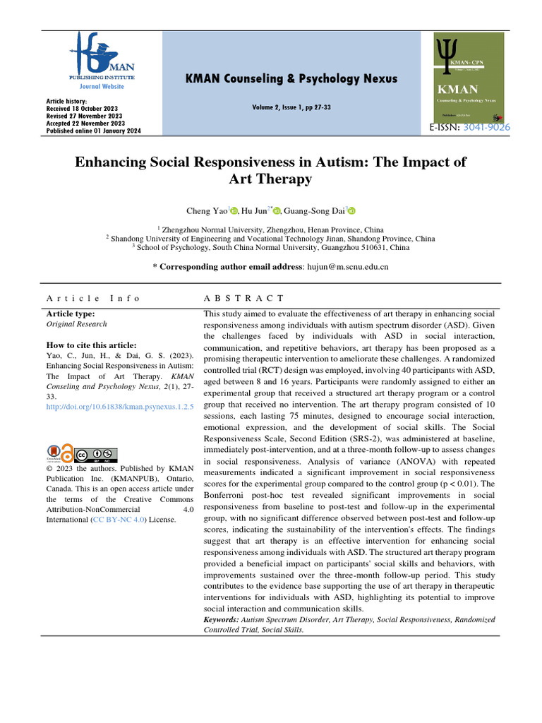 Enhancing Social Responsiveness in Autism The Impa | PDF | Autism ...